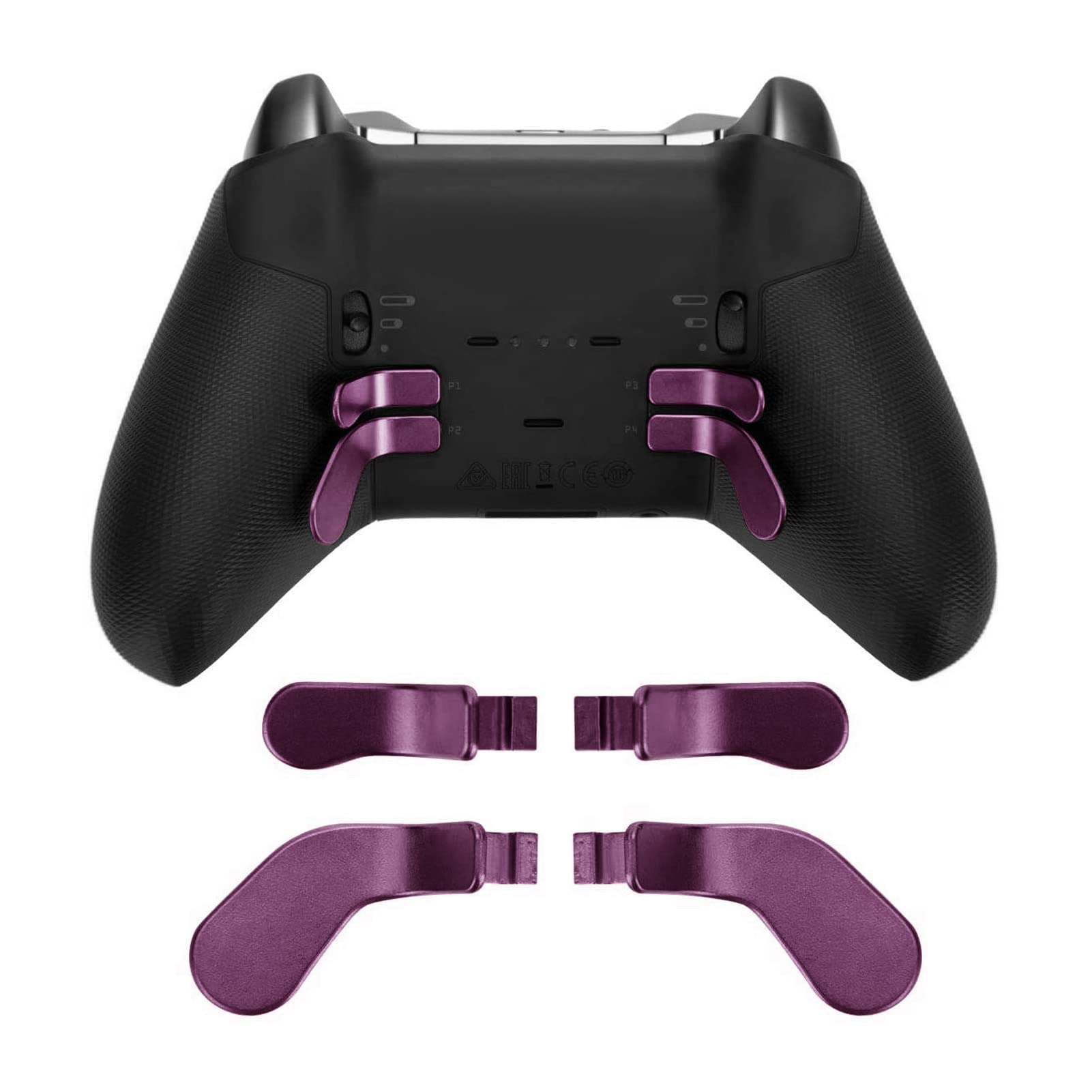 Game Console Controller Paddles, Replacement Video Games Accessories Kits Stainless Steel Paddles for Xbox One Elite Controller Series 2 Model 1797 (Black)