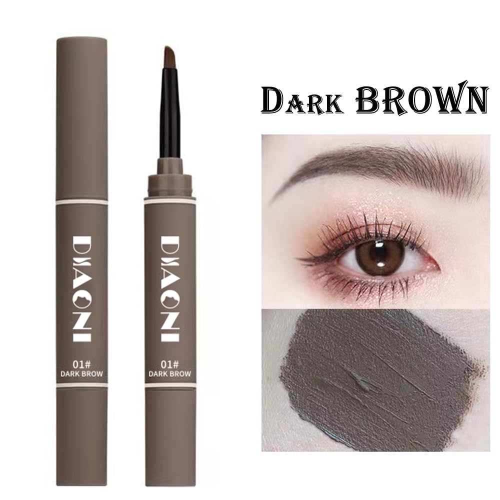 Eyebrow Cream Powder, With Eyeliner pencil,Eyebrow knife,Long Lasting Waterproof and Smudgeproof Natural Looking Brows (Dark Brown)