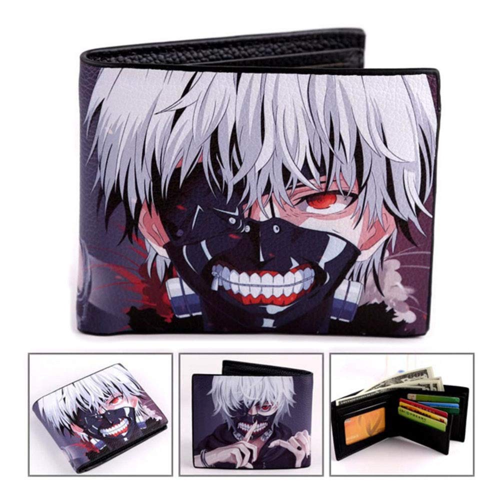 DOFE Japanese Anime Wallets, Leather Bifold Bi-Fold Wallets Purse,Tokyo Ghoul Anime PU Leather Wallets For Teenager.