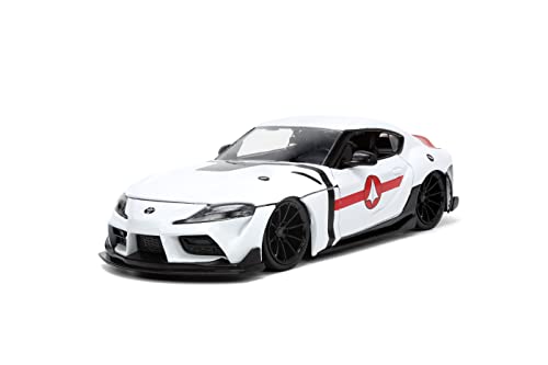 Robotech 1:24 2020 Toyota Supra Die-cast Car & 2.75" Rick Hunter Figure, Toys for Kids and Adults