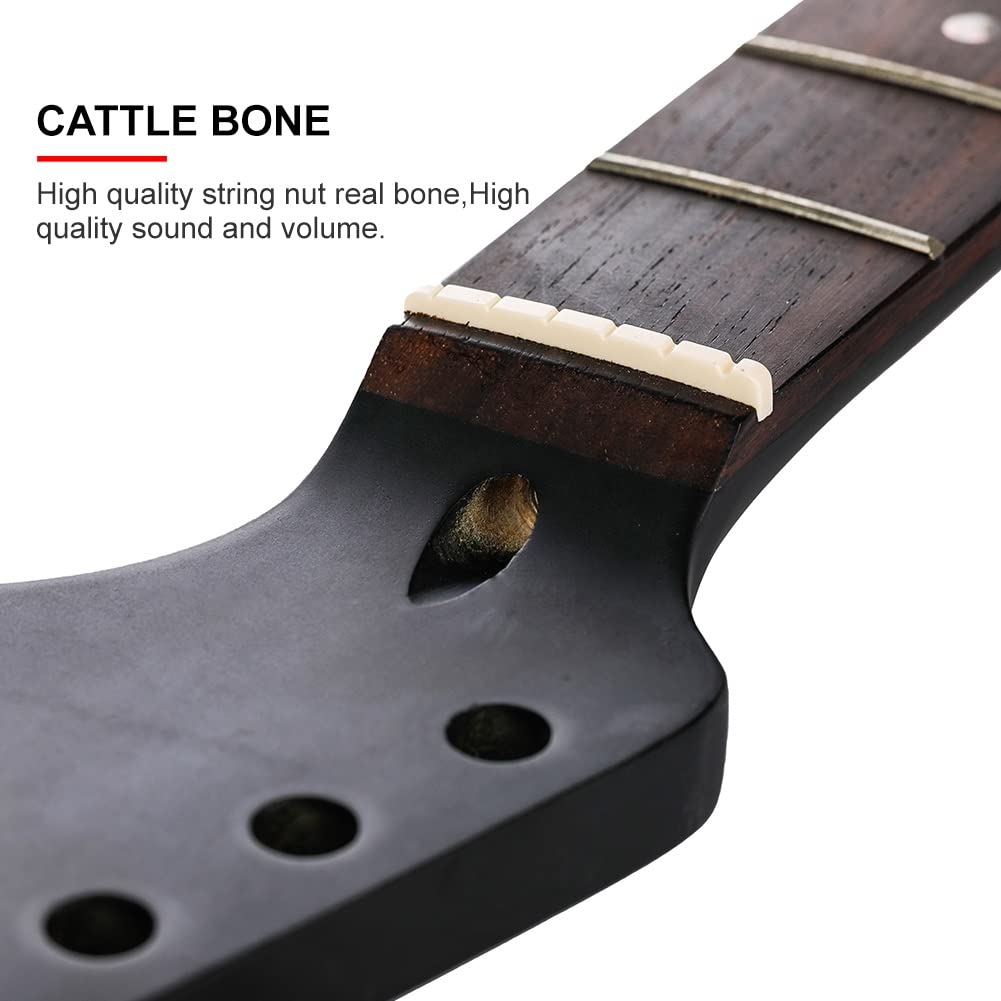 Guitar Neck 22 Fret Maple Fretboard Guitar Neck Guitar DIY Parts Replacement for ST Style Matt black