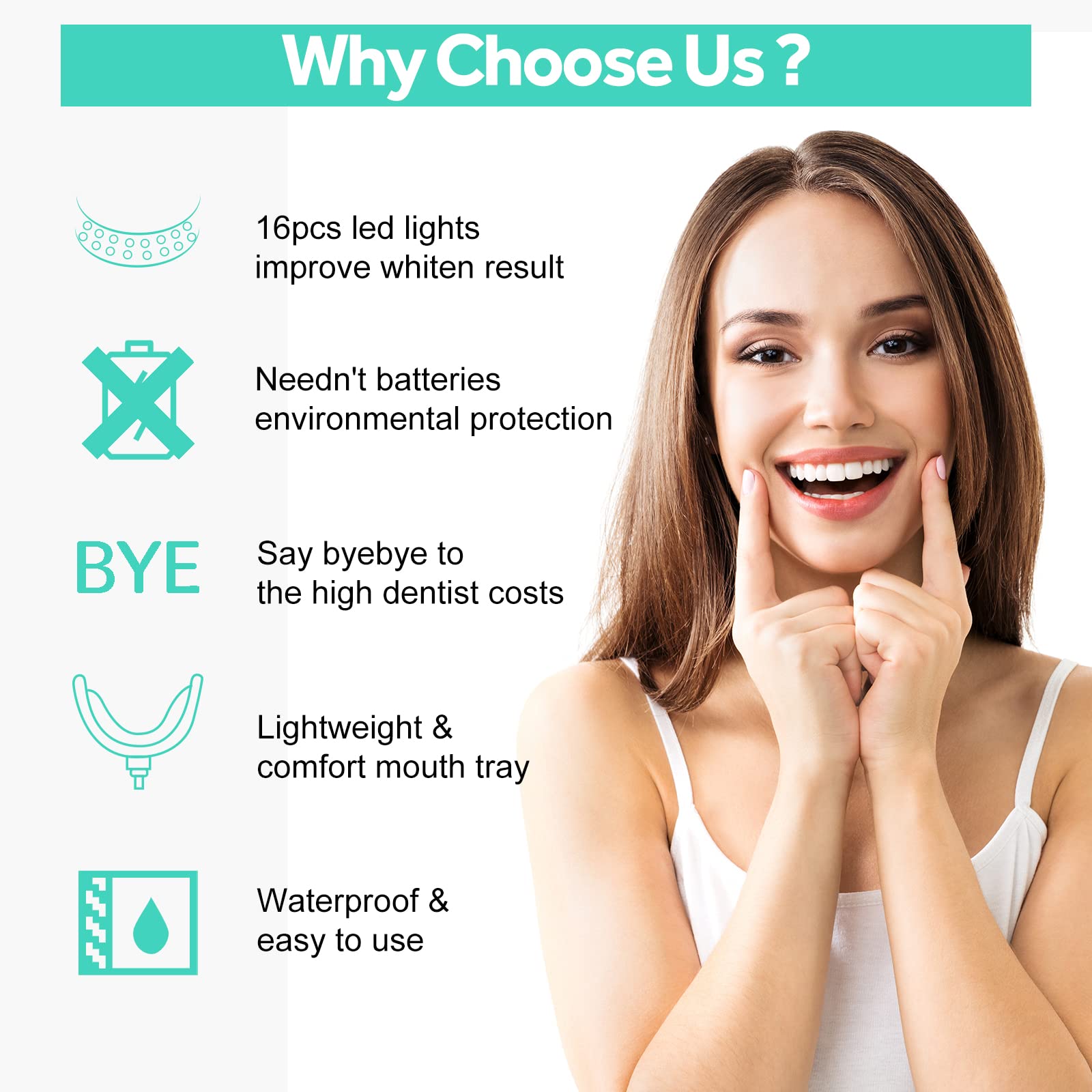 Led Teeth Whitening Light, TYTCA Teeth Whitening Accelerator Light with 16x More Powerful Blue LED Light Connected with iPhone/Android/USB for Home Use Helps Effectively Remove All Kinds of Stain
