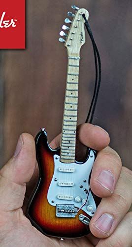 FanMerch 6" Collectible Sunburst Fender Stratocaster Guitar - Miniature Guitar Replica
