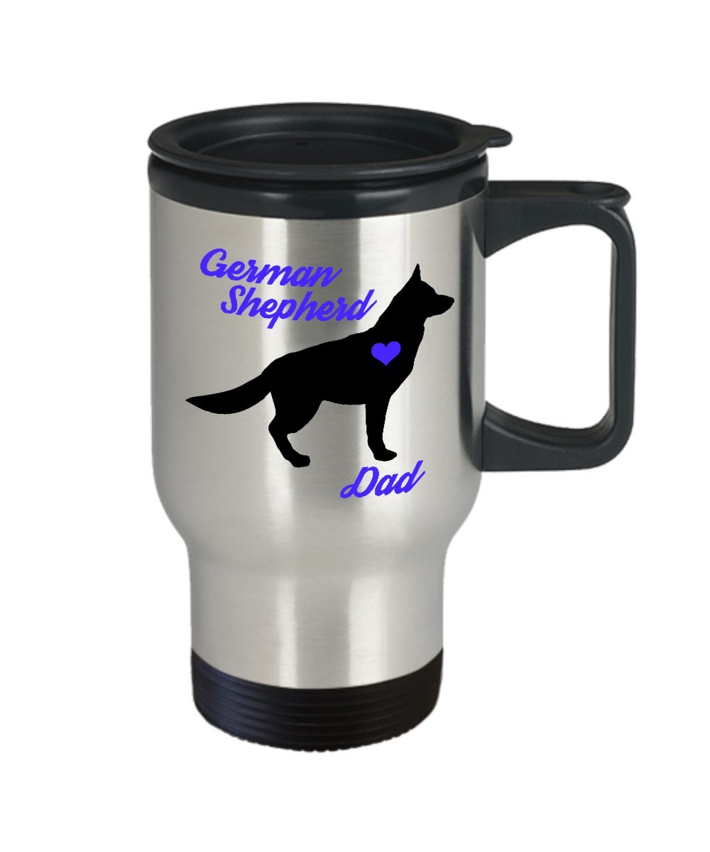 German Shepherd Dad Travel Mug - Novelty Coffee Cup