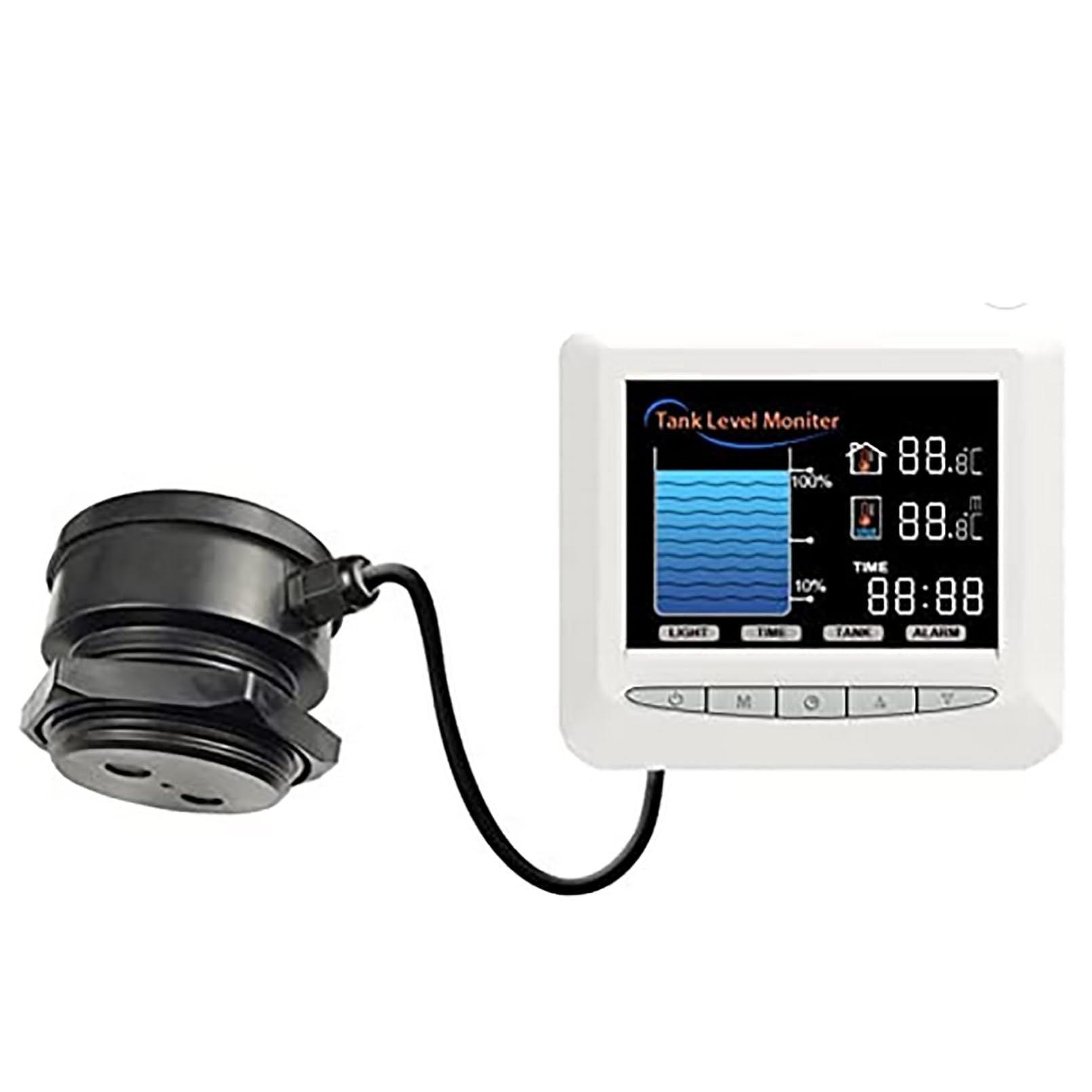 EPTTECH Smart TLC 2101 Remote Ultrasonic Level Controller Liquid Ultrasonic Continuous Detect Water Level Monitor with LCD Display Liquid Depth Leve Water Level Indicator Alarm