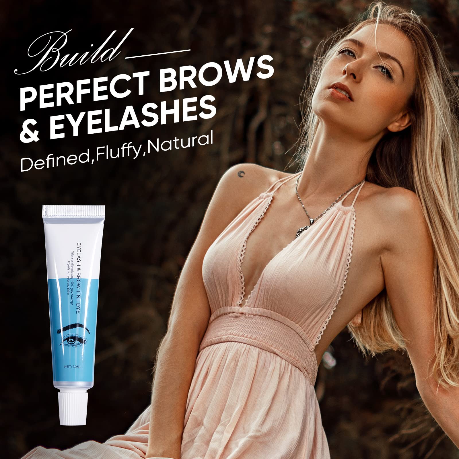 Light Brown Eyebrow Tint, Instant Eyebrow Tinting Kit for 6 Weeks Long-Lasting and Eyebrow Dye Suitable for Home and Salon