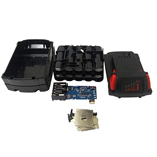 Laipuduo 18V 5.0Ah 4.0Ah 3.0Ah Replacement Battery Plastic Case for Milwaukee 18V M18 M18B 48-11-1820 48-11-185048-11-1828 48-11-10 Li-ion Battery Cover Part