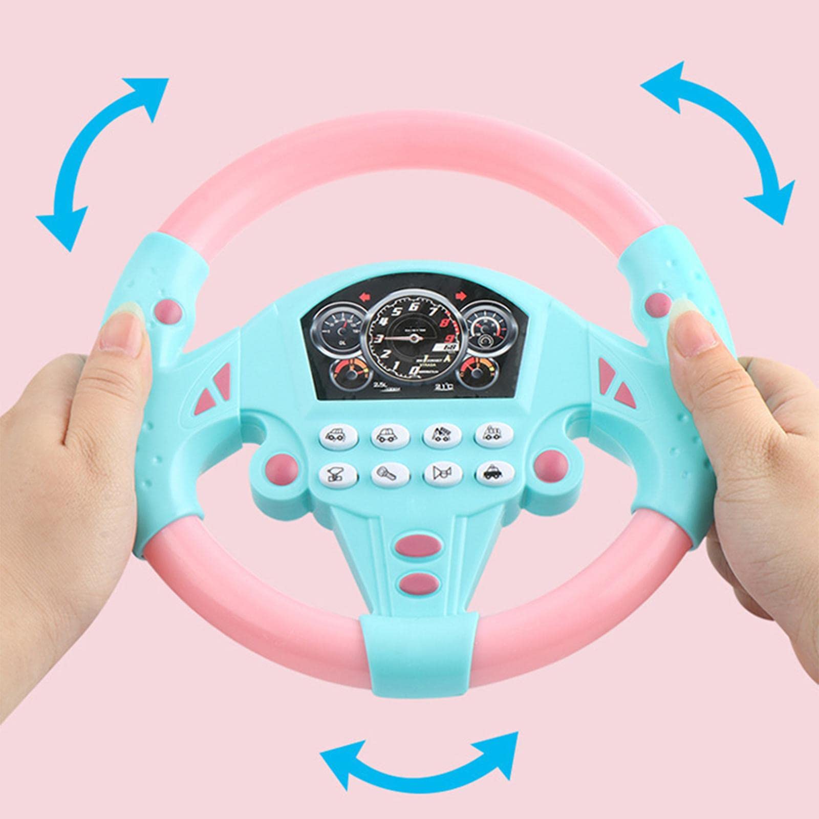 Menolana Portable Steering Wheel Wheel Toy Simulation Steering Wheel for Outdoor Garden, Pink