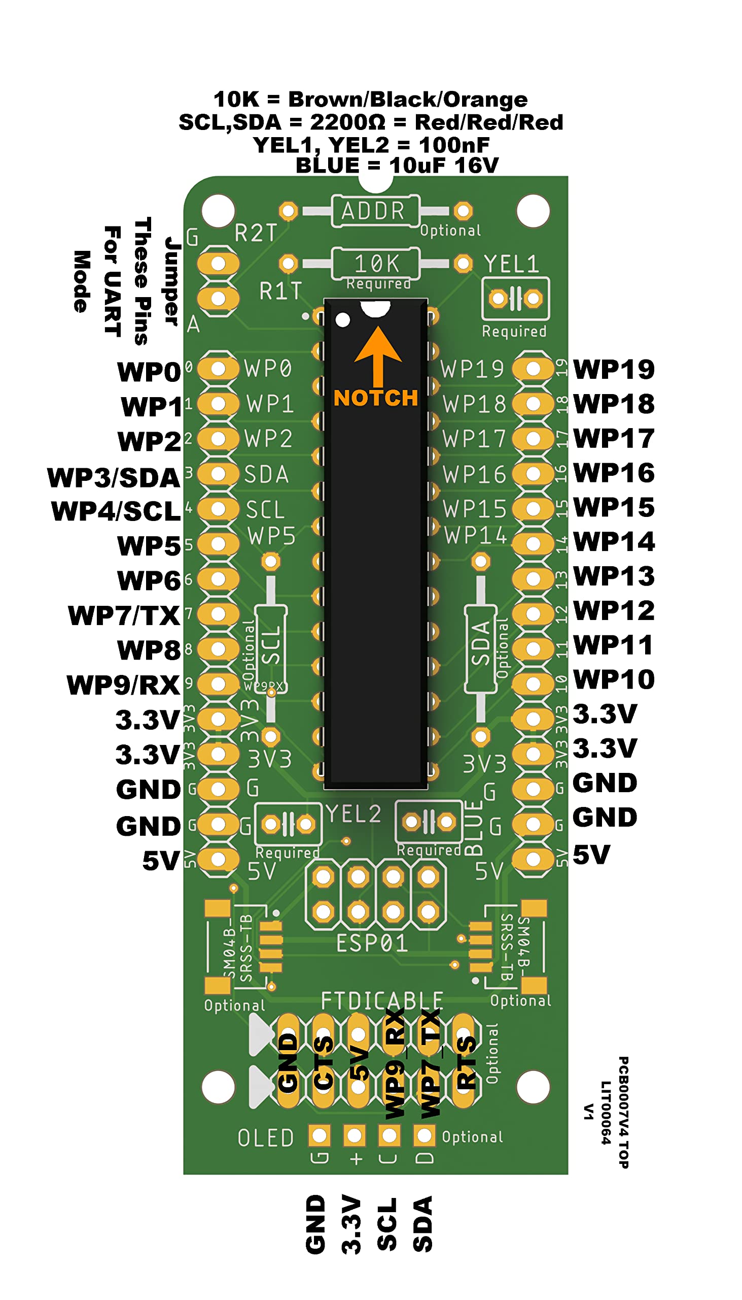 I2C / UART Smart I/O GPIO and Analog Expander for Arduino (Serial Wombat 18AB, Unassembled Kit, 2 Pack, Black Label)