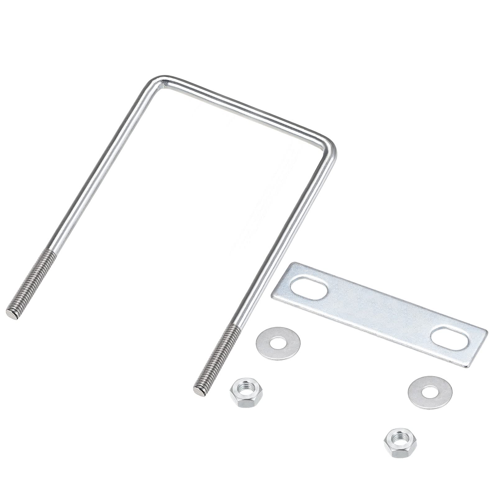 METALLIXITY U Bolts (M8x90x180mm), Square U Bolt Carbon Steel with Accessories - for Construction, Pipe
