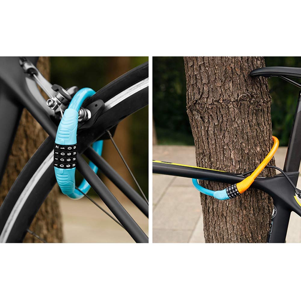 GFHFG Digital Bicycle Chain Lock Mountain Bike Lock Portable Security Anti-Theft Lock Bike Cable Code Password Lock-Black