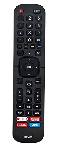 ERF2A60 Voice Remote Control Replacement Compatible with Hisense 4K UHD Smart LED TV 55Q9809 55H9809 65Q9809 65H9070F 65H8030F 65H8050F 65H8090F 55H8030F 55H8050F 55H8090F 55H9040F 55H9050F 55H9070F