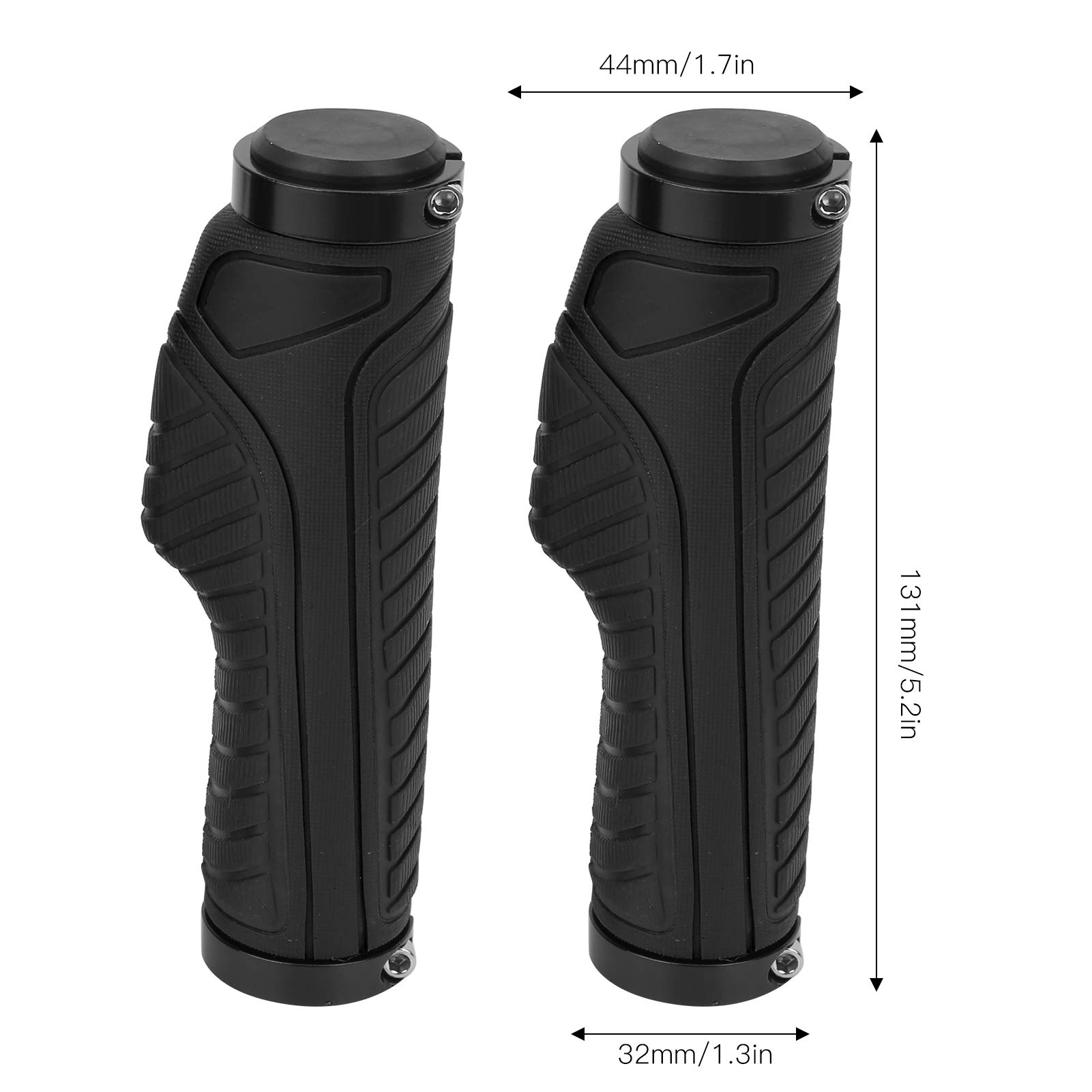 Handlebar Grips, Antislip Double Lock Rubber Bike Handle Grips Mountain Bike Soft Handlebar Grips Accessory for Ergonomic Design(Black)