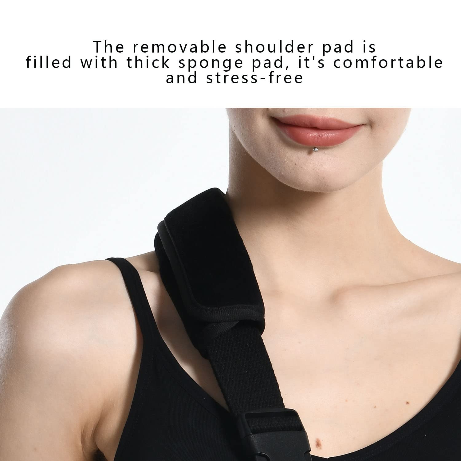 Fotgok Soft Foam Arm Sling with Waist Belt for Shoulder Women Rose-Shoulder Immobilizer with Strong Support-Breathable Arm Support Brace for Shoulder Injury