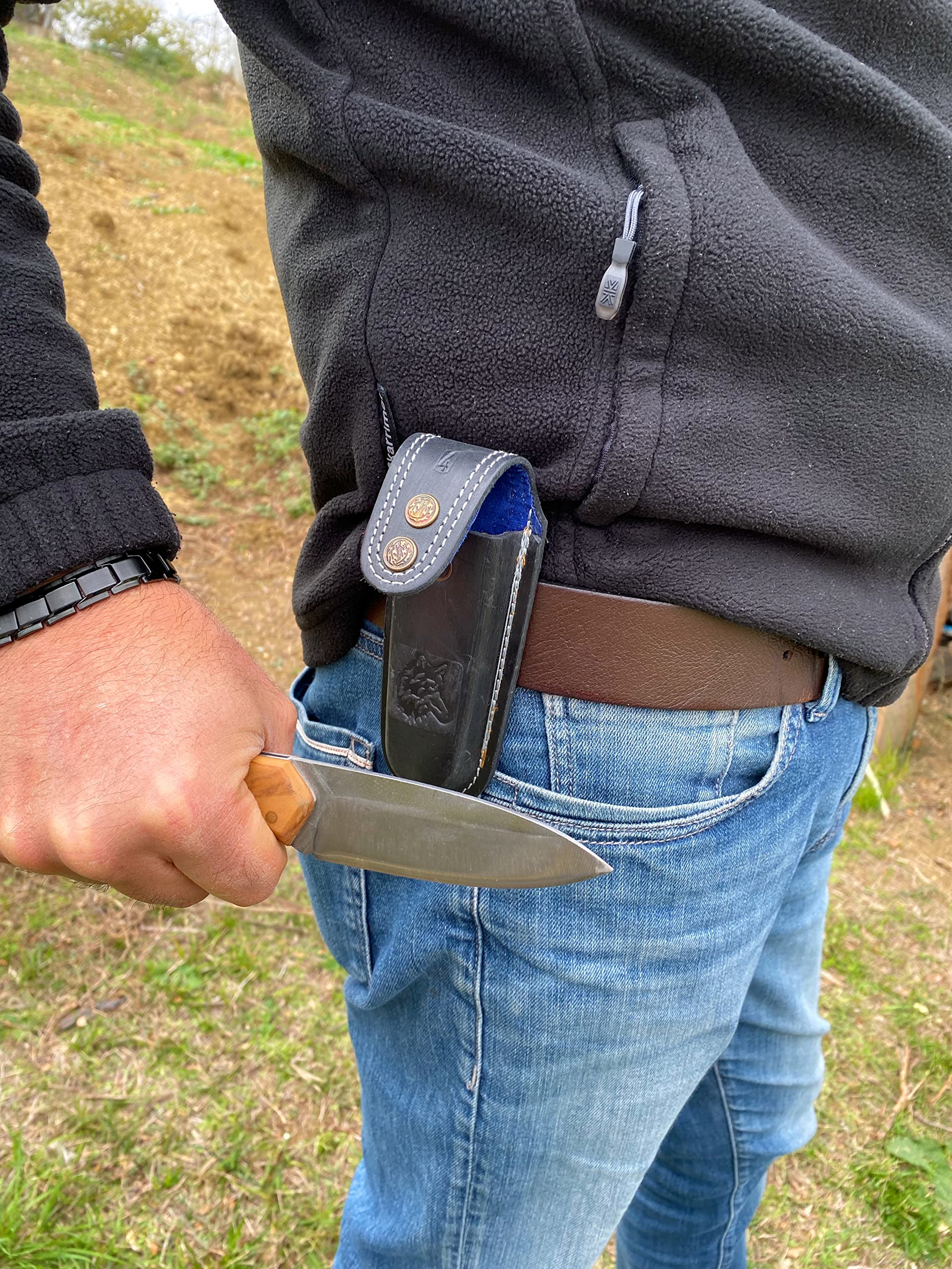 Handmade 4116 Stainless Steel Folding Pocket Knife 100% Prime Quality -Steel Survival Knife for Hunting and Camping- with Walnut Wood- Include Leather Sheath Quality