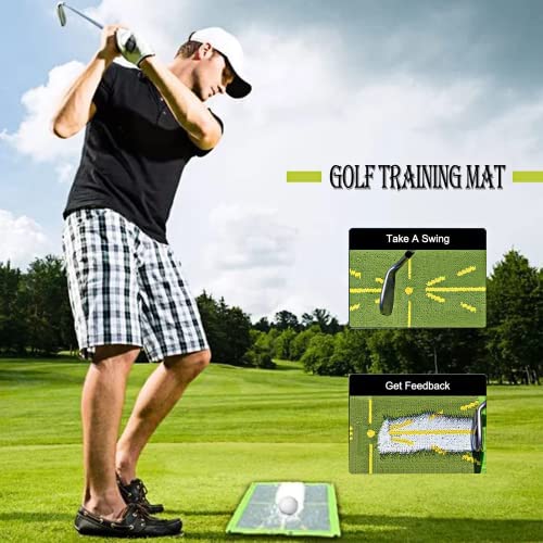 Golf Mat That Shows Swing Path, Perfect Practice Golf Hitting Mat, Analysis Swing Path and Correct Hitting Posture, Advanced Golf Training Mat, Golf Swing Mat Outdoor Indoor, Gifts for Men Women