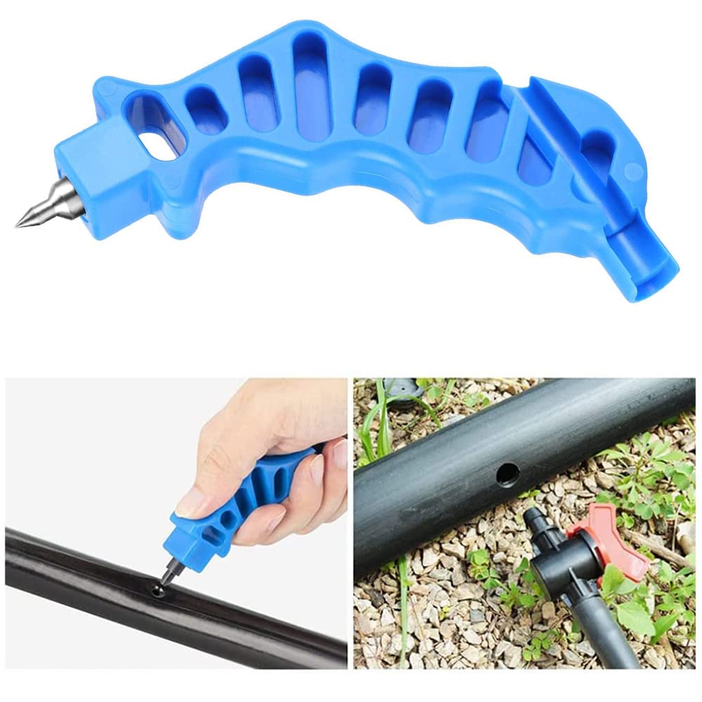 UCLEVER 2-in-One Drip Irrigation Tubing Hole Punch & Fitting Insertion Easier Tool for 1/4" Inch Fitting & Emitter Insertion