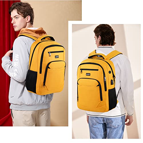 Paude Backpack School,Backpack Laptop,Bookbag for Teens 15.6 Inch College Backpack for University Business Work Travel,Orange