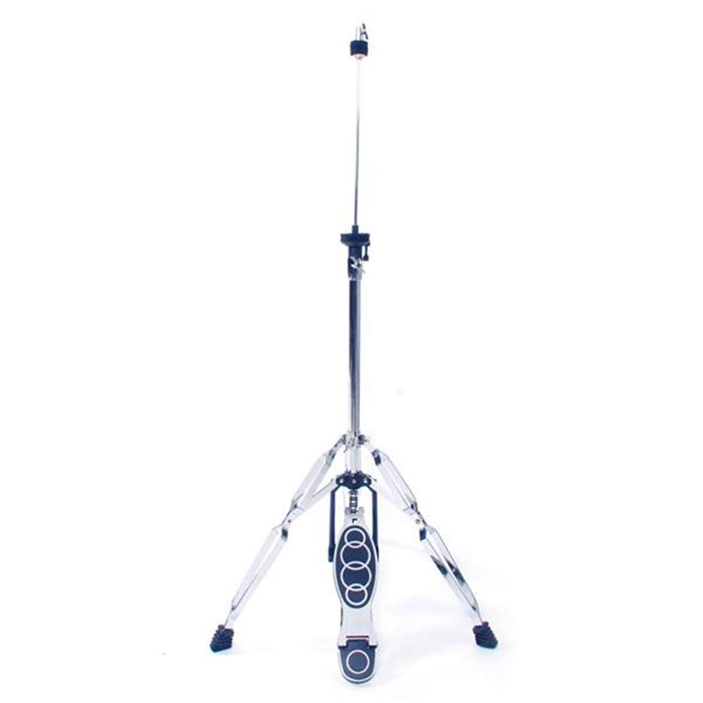 Estink Foldable Portable Hi-Hat Stand,Pedal Control Style Drum Hi-Hat Cymbal Stand with Pedal Silver and Black (Hi-Hat Stand)