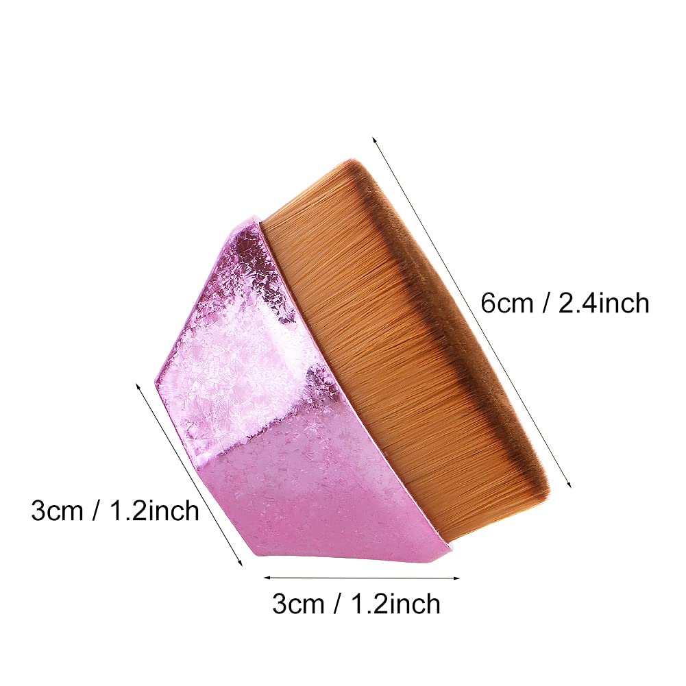 Foundation Makeup Brush Flat Top Kabuki Petal-shaped Face Blush Liquid Powder Foundation Brush for Blending Liquid, Cream or Flawless Powder Cosmetics with Protective Case (Golden And Rose Red)