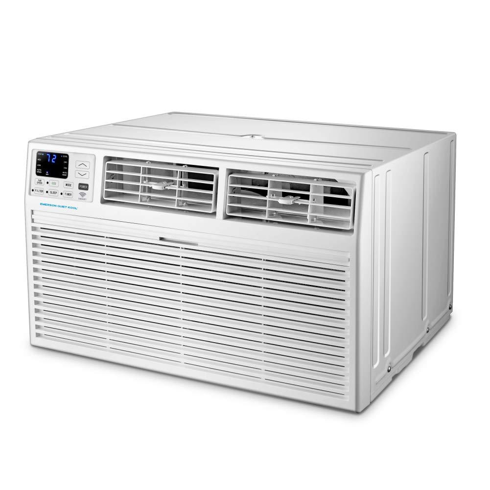 Emerson Quiet Kool 10,000 BTU 115V Smart Through-the-Wall Air Conditioner, For Rooms up to 450 Sq. Ft., with Remote, Wi-Fi, and Voice Control