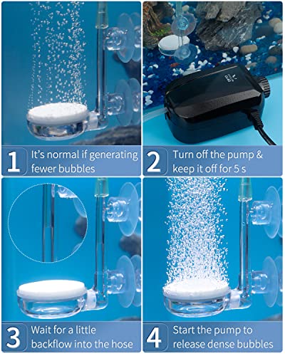 Pawfly Aquarium Air Stone Disc, 1 Inch Small Fish Tank Bubble Stone Kit Ultra-High Dissolved Oxygen Diffuser Bubbler with Accessories for Nano Air Pumps Small Buckets and Fish Tanks
