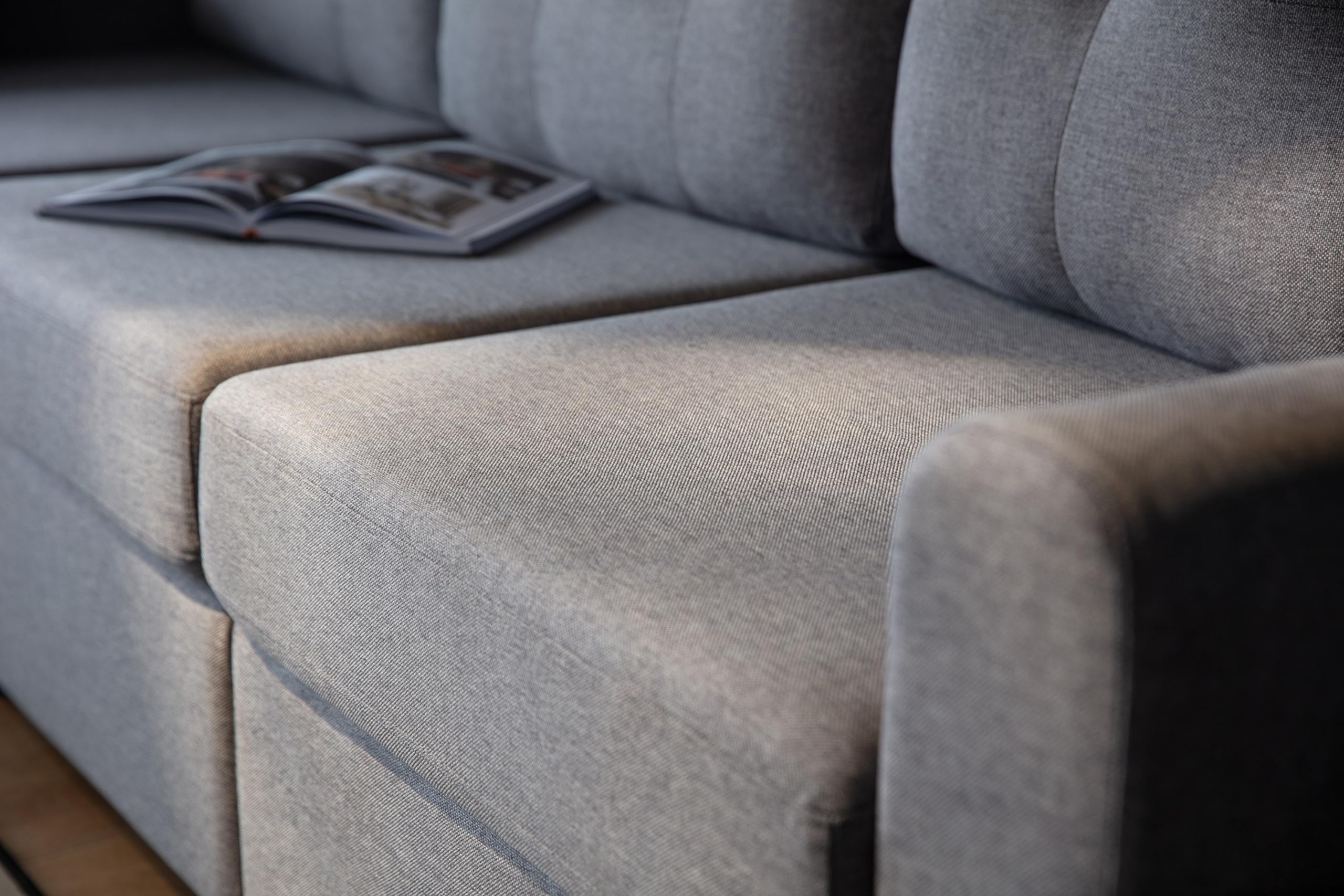 LINSY HOME Oversized Modular Sofa, Rubik III 4 Seat Modular Sectional Couch with 4 Ottomans, U Shaped Sleeper Sofa with Storage, All Covers Changeable Washable, Grey