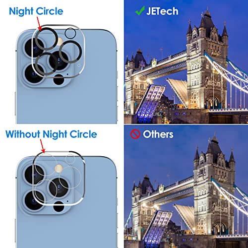 JETech Camera Lens Protector for iPhone 13 Pro Max 6.7-Inch and iPhone 13 Pro 6.1-Inch, 9H Tempered Glass, HD Clear, Anti-Scratch, Case Friendly, Does Not Affect Night Shots, 3-Pack