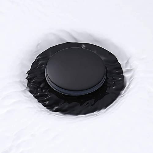 KES Bathroom Sink Drain without Overflow Pop Up Drain Assembly Vessel Sink Stopper Matt Black, S2007D-BK