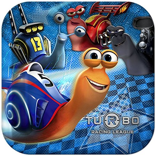 Turbo The Movie Birthday Party Supplies Decoration Bundle for 16 Includes Plates, Napkins, Invitations with Thank You Notes, Loot Bags