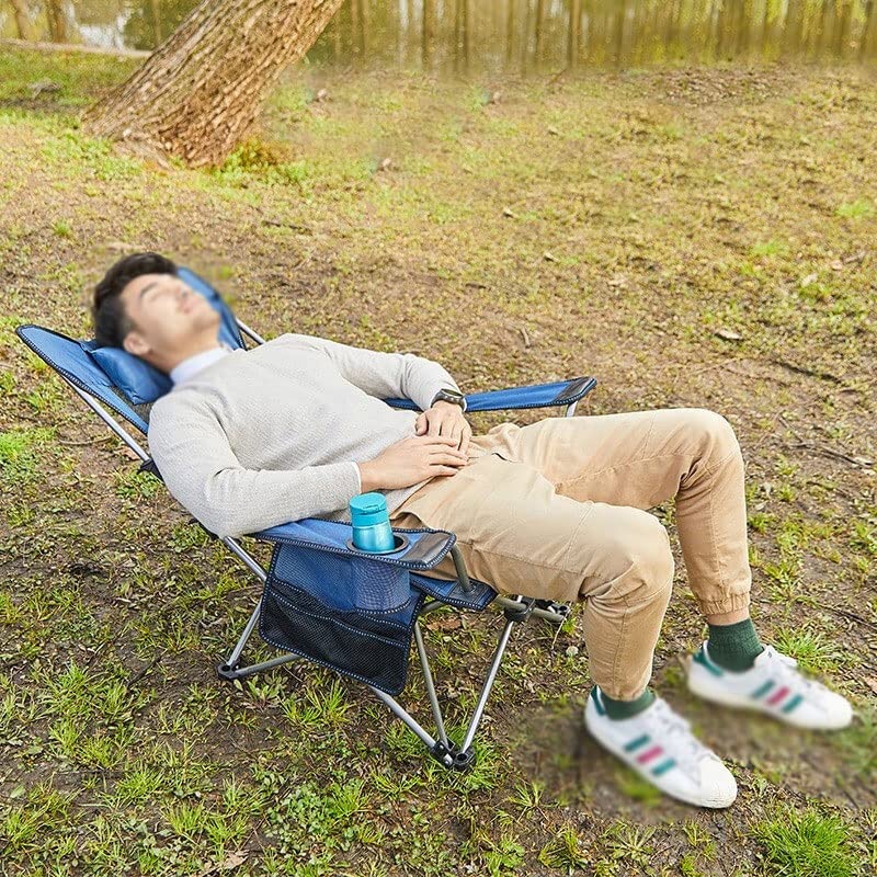 FHDGH Adults Heavy Duty Portable Folding Camping Chair with Cup Holder Pillow and Carry Bag (Color : E, Size : As Shown)