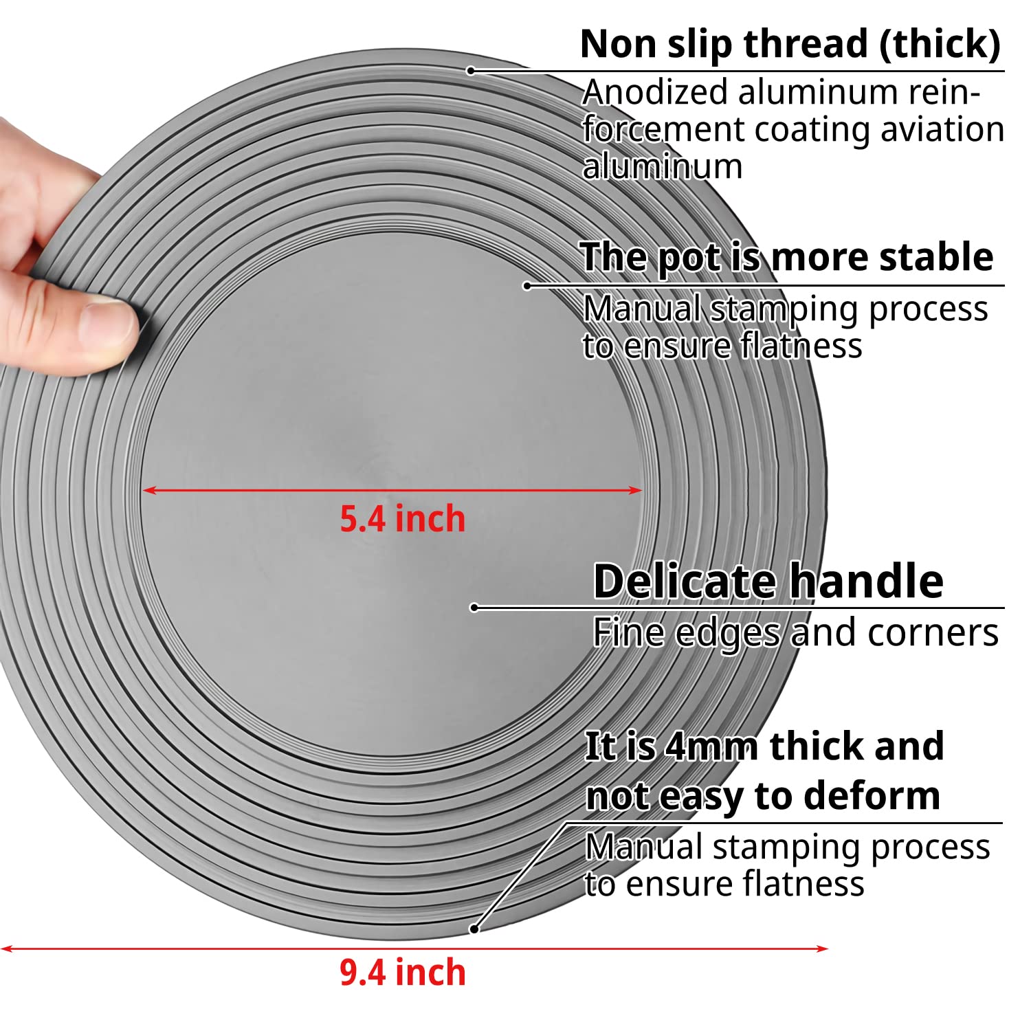 Heat Diffuser For Gas Stovetop Pot Cookware Protection Stove Diffuser Round Fast Defrosting Tray Multifunctional Thawing Conducting Simmer Plate(9.4inch with Clip)