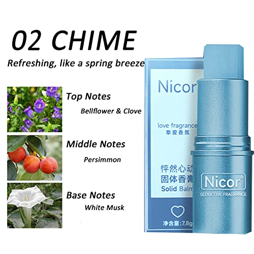 Grospe 3PCS Solid Balm Sets Solid Perfume Portable Pocket Balm Perfume Perfect for Travel Use Natural Fragrance Parfum for Men and Women (A)