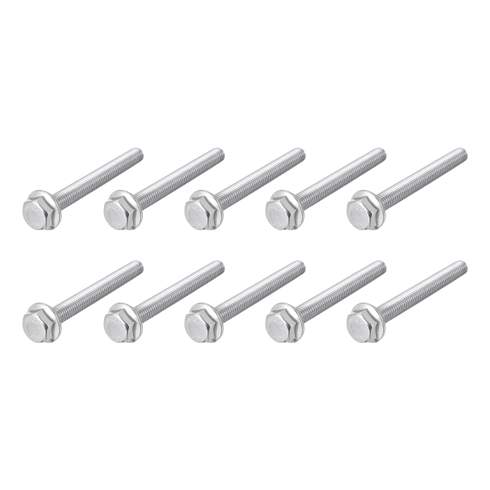 METALLIXITY Flange Hex Head Bolts (M8x70mm) 10pcs, Hexagon Bolt Fully Thread Screw - for House Construction Hardware Fasteners