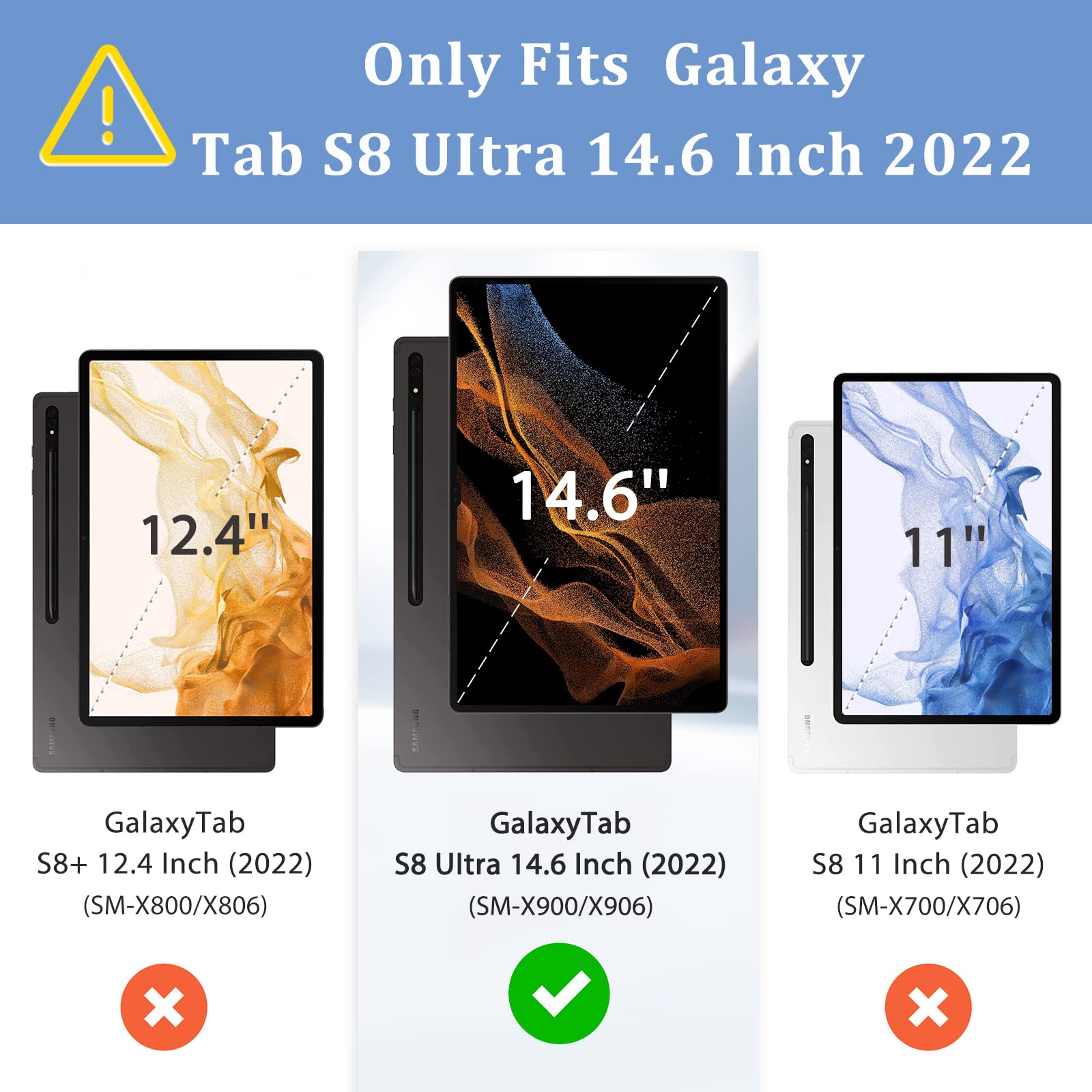 iDLEHANDS Case for Samsung Galaxy Tab S8 Ultra Case 2022 with S Pen Holder, Multi-Viewing Angles, All New PU Leather Smart Cover with Auto Sleep Wake for Galaxy Tab S8 Ultra Tablet