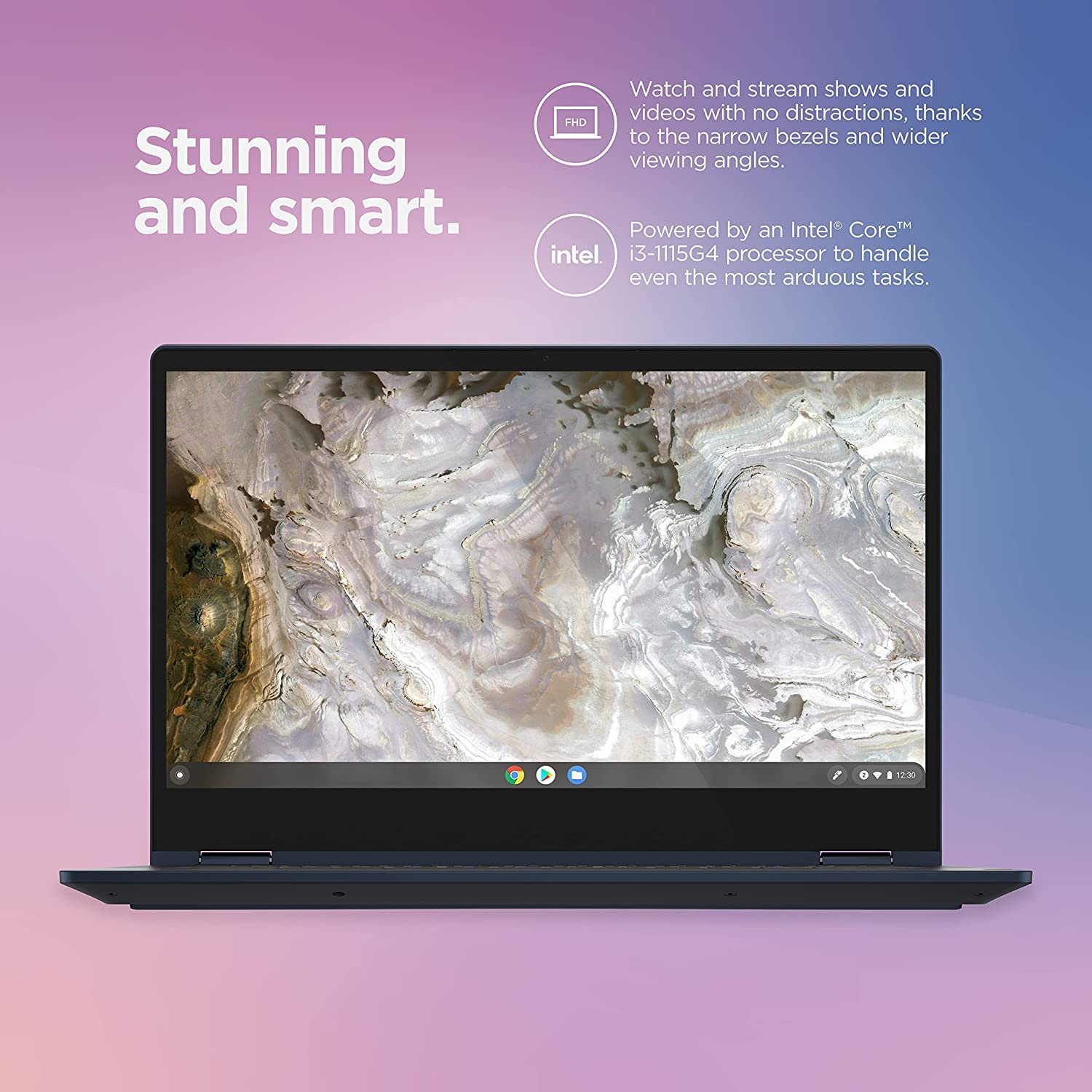 Lenovo 2022 IdeaPad Flex 5 2-in-1 Chromebook Laptop Computer, Intel Core i3-1115G4, 13.3" FHD Touch Display, 8GB Memory, 256GB Storage, Stylus Pen, Chrome OS, Abyss Blue