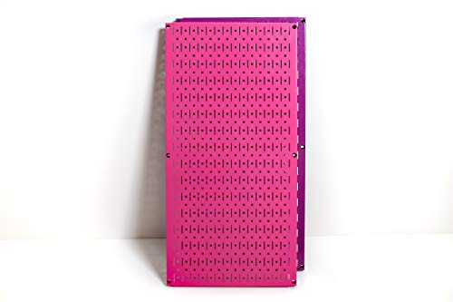 Wall Control Pink Pegboard Metal Pegboard Pack of Pink Peg Boards - Two 32-Inch Tall x 16-Inch Wide Colorful Pink Pegboard Wall Storage Panels