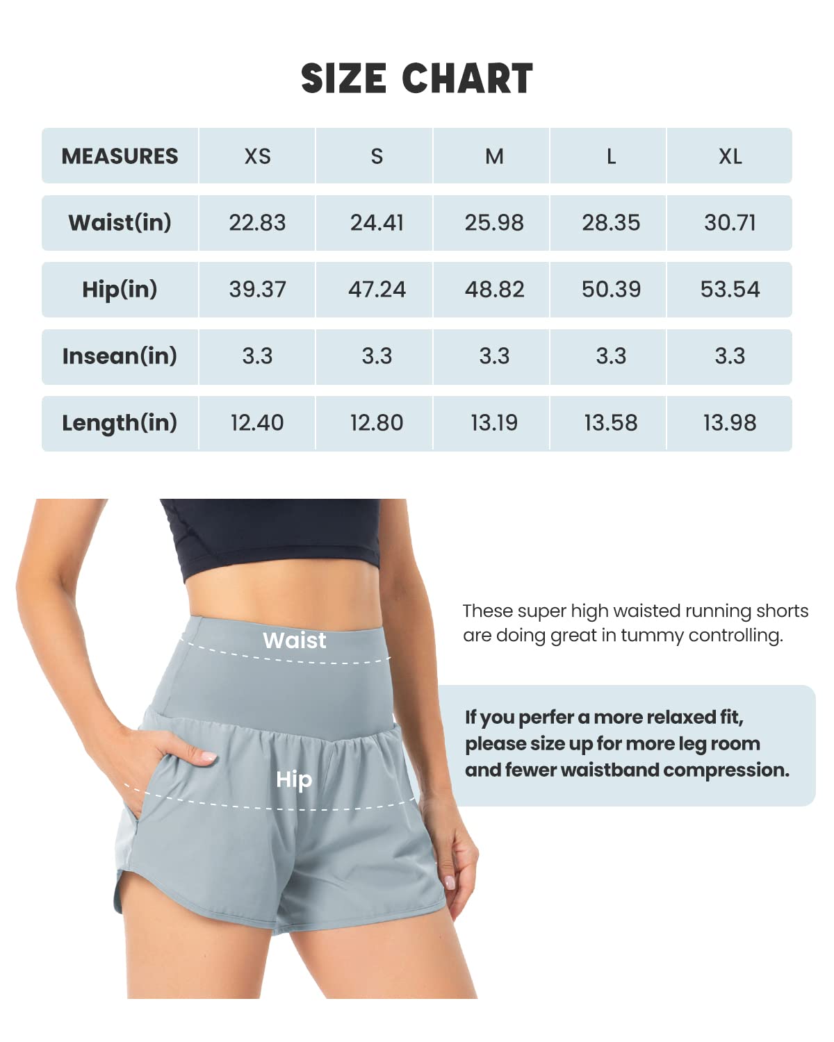 GYM RAINBOW Womens High Waisted Athletic Shorts with Zipper Pockets Quick Dry Workout Running Shorts with Liner(#3 Black,Large)