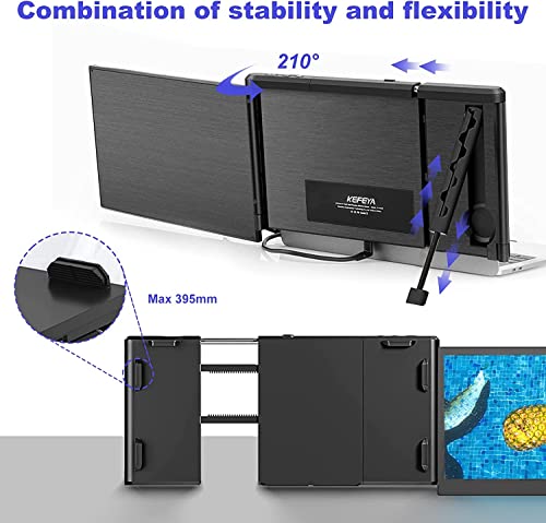 KEFEYA Laptop Screen Extender, FHD 13.3" Portable Monitor Dual, HDR IPS Display Plug & Play, Work with 13-16'' Mac Windows Chrome Linuxs