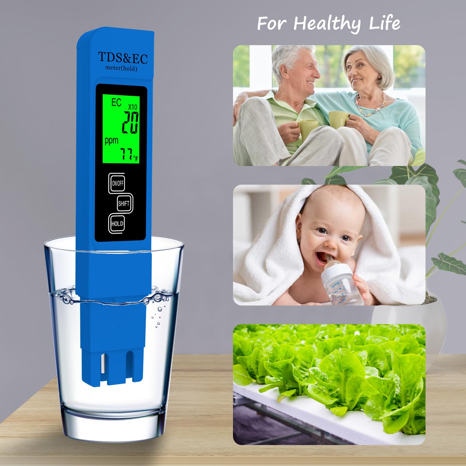 ๐๐จ๐ฌ๐ญ ๐๐๐๐ฎ๐ซ๐๐ญ๐ ๐๐จ ๐
๐๐ซ 4-in-1 Instant Read TDS Meter - Measures TDS, EC, & Temperature (ยฐC/ยฐF) - Digital Water Testing Kit for Tap, Well, Pool, Hydroponics, Aquarium, RO/DI System -Blue