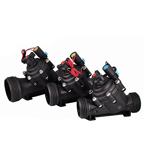 GRUNI 1Pcs 2 Inch Agricultural Irrigation System Hydraulic 220V 24V 12V Lawn Sprinkler Greenhouses Solenoid Valve (Size : 2", Color : 12VDC)