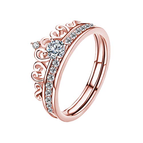 erDouckan Alloy Ring Solid Detachable Crown Detachable Crown Ladies Ring for Wedding - Platinum US 7 for Summer Spring Women Girl Fashion Ring