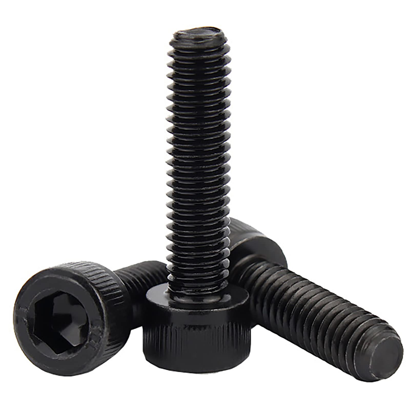 HanTof 70PCS Grade 12.9 Alloy Steel Hex Socket Head Cap Screws Bolts, M6 x 8/12/16/20/30mm Allen Head Hex Drive Machine Screws Set with Hex Wrenches, Black Oxide Finish, Fully Threaded Pitch : 1.0 mm