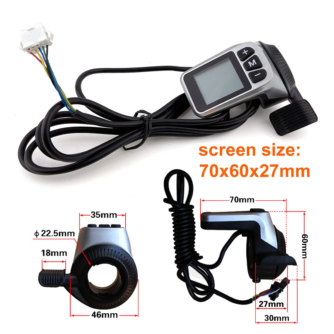 L-faster 16 Inch 350W Electric Brushless Geared Motor Wheel Front Hub Drive with Thumb Throttle Display for E-Bike Small Scooter Bicycle with tire(36V 350W)