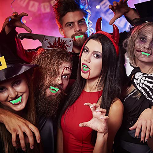 IFOTIME Teeth Halloween Luminous Denture Scary White Horror Teeth Green Fake Tooth Care Led Light Teeth (B, One Size)