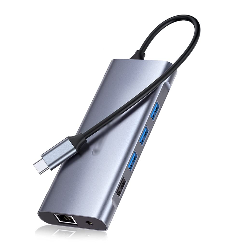 Hub Dock Adapter USB C Dock 11-in-1 USB C Hub Connect HDMI, VGA, SD/TF Card Reader, PD 100W, 3 USB 3.0 and USB 2.0, Ethernet, 3.5mm Ports Computer Accessories