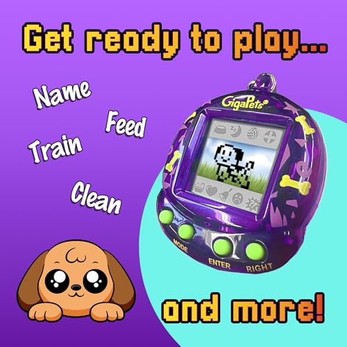 Giga Pet Virtual Pet for Kids Ages 5 and Up, 90s Throwback, 2-in-1 T-Rex Dinosaur | Upgraded Collector’s Edition | Kids Learn to Take Care of a Pet