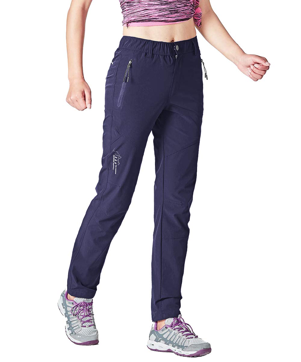 Gopune Women's Outdoor Hiking Travel Pants Lightweight Stretch Active Pants (Navy,XS)