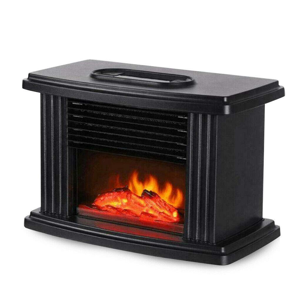 Futchoy Electric Fireplace Stove, Mini Personal Portable Freestanding Fireplace Heater, Realistic Flame Effects, Air Heating Space Warmer Fan Radiator, Overheating Safe Design, 1000W