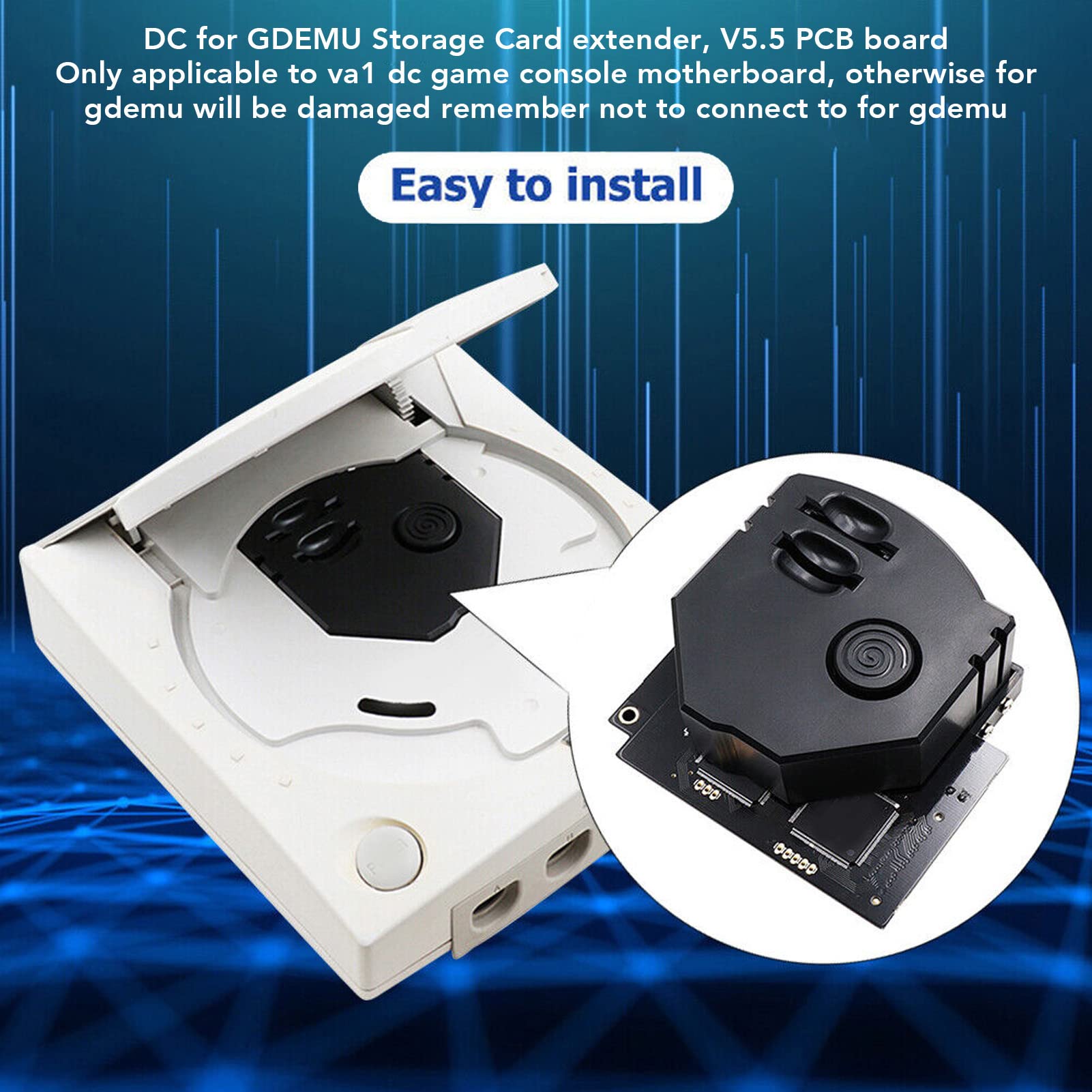 GDEMU Optical Drive Simulation Board, V5.15b Built in Disk Remote Storage Card Mount Kit, for Sega Dreamcast VA1 Game Console, Perfect to Run The Original for GDI Mirror